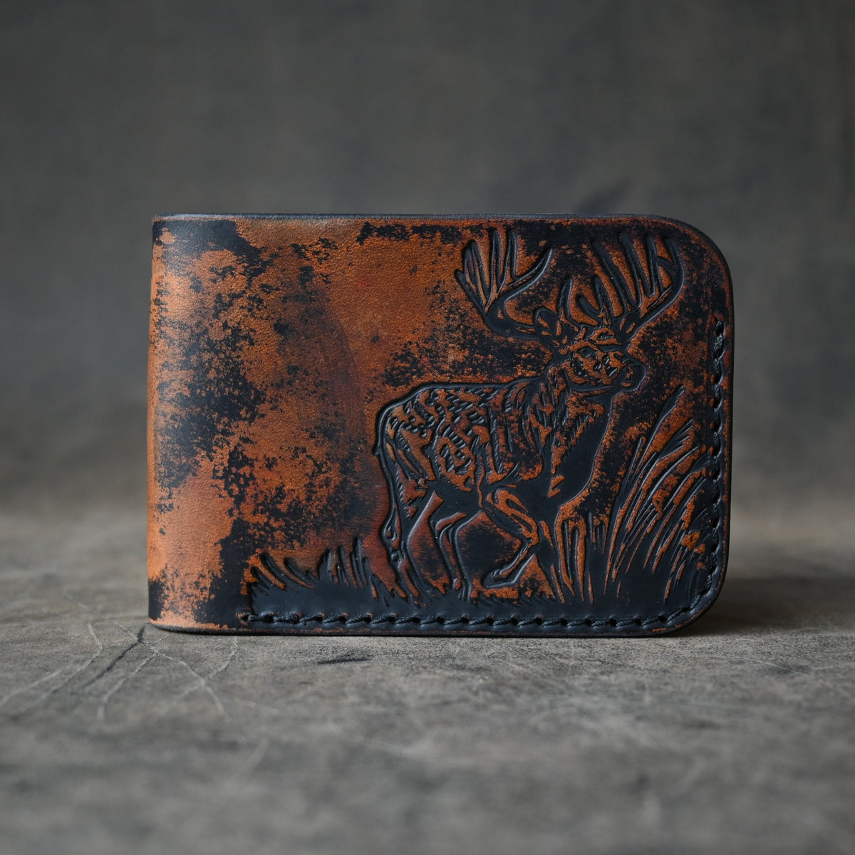Ghost Leather Deer Themed Bifold 2.0 Wallet | RMK Leatherworks