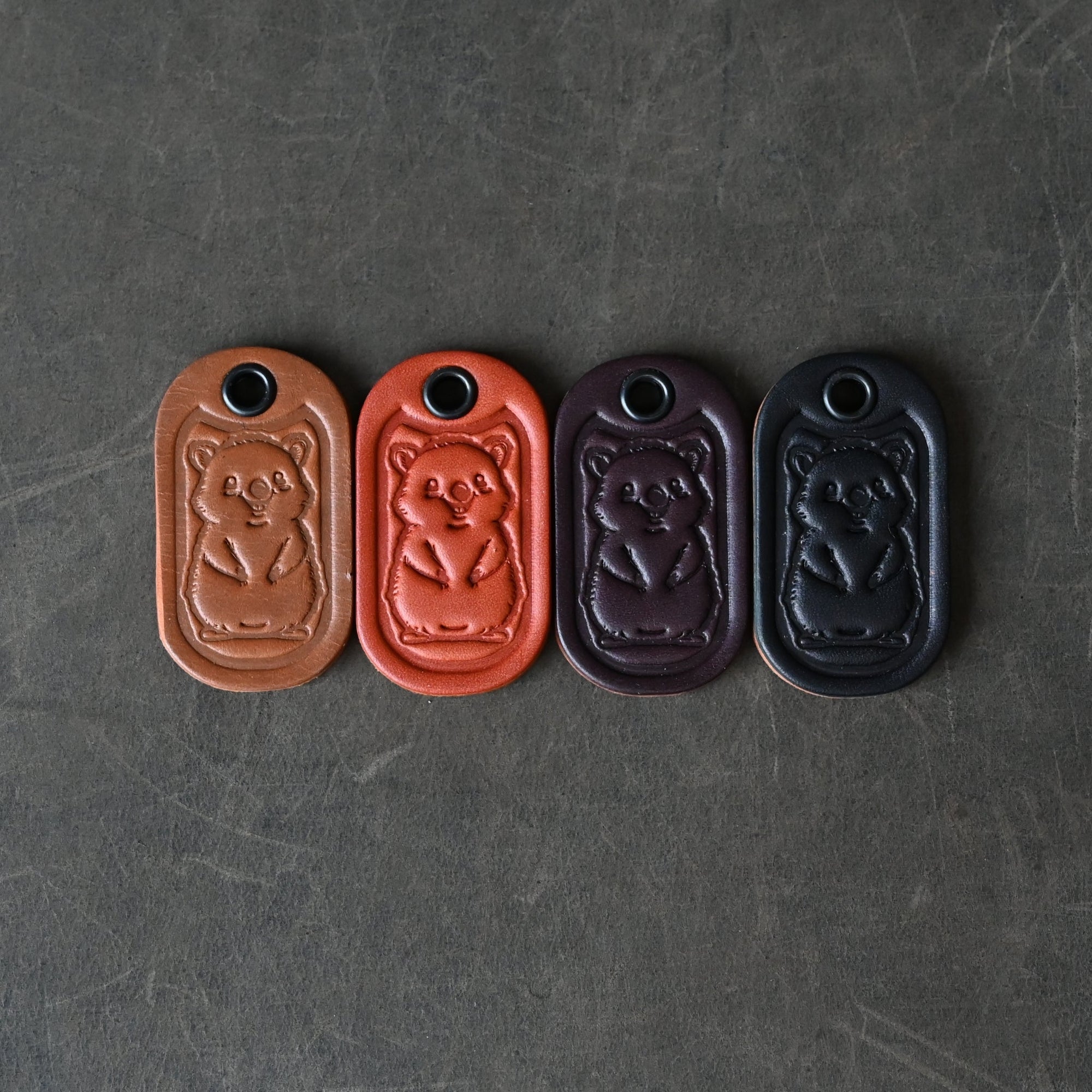Quokka Leather Key Tag