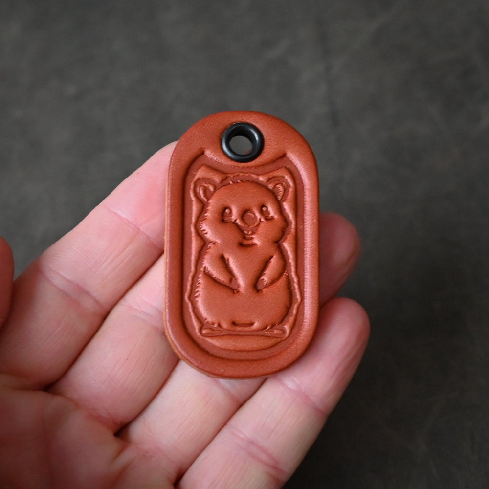 Quokka Leather Key Tag