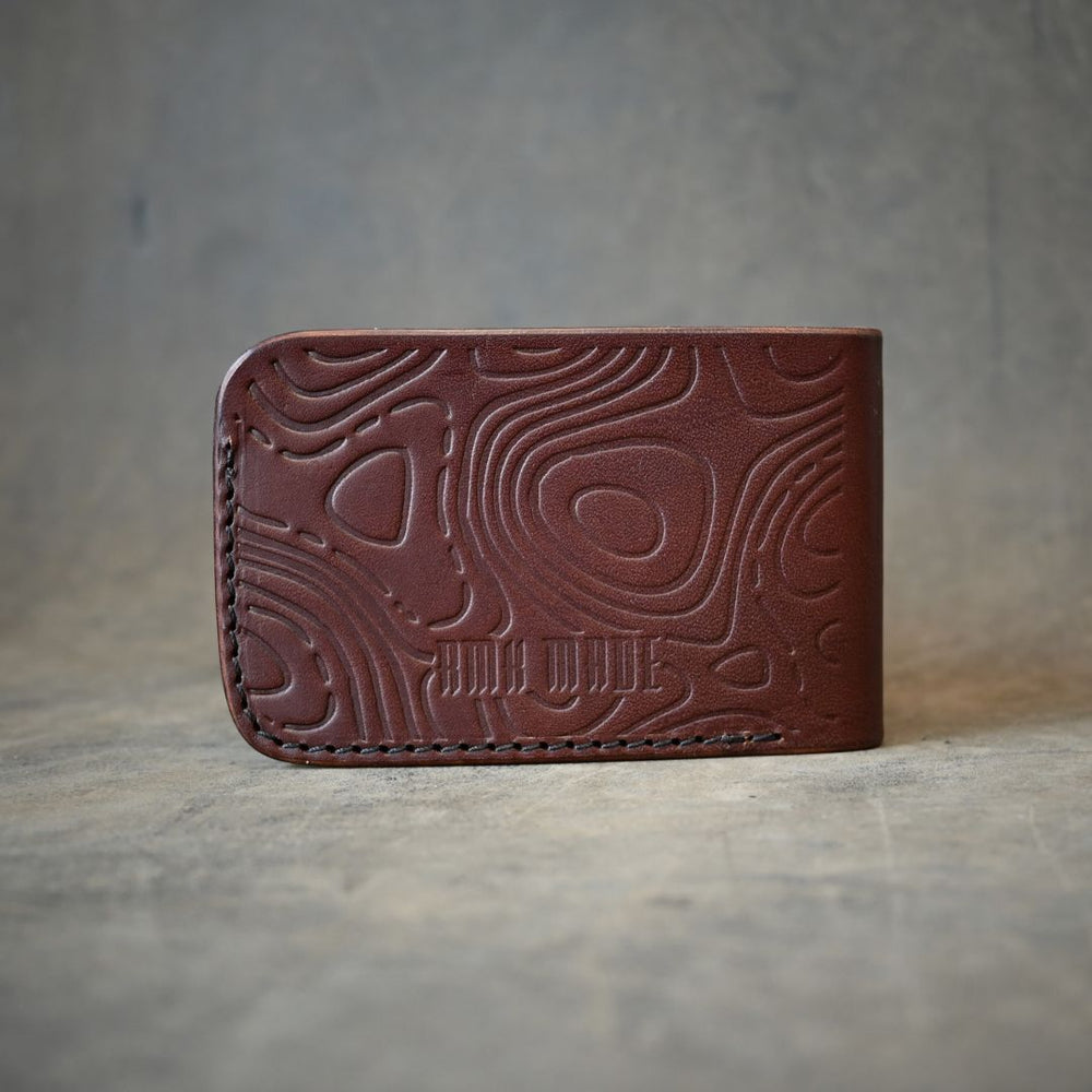 Topo Themed Minimalist Bifold Wallet Dark Brown